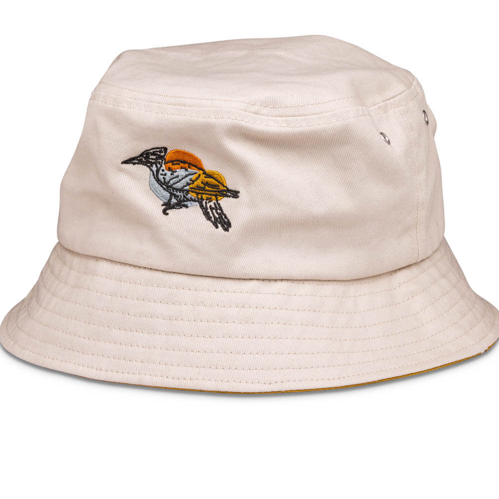 PILEATED WOODPECKER (BEIGE) | Interesting Bird Hemp Bucket Hat - | Nocs ...
